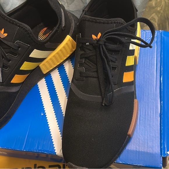 adidas | Shoes | Adidas Black And Gold Sneakers With Signature Stripes ...